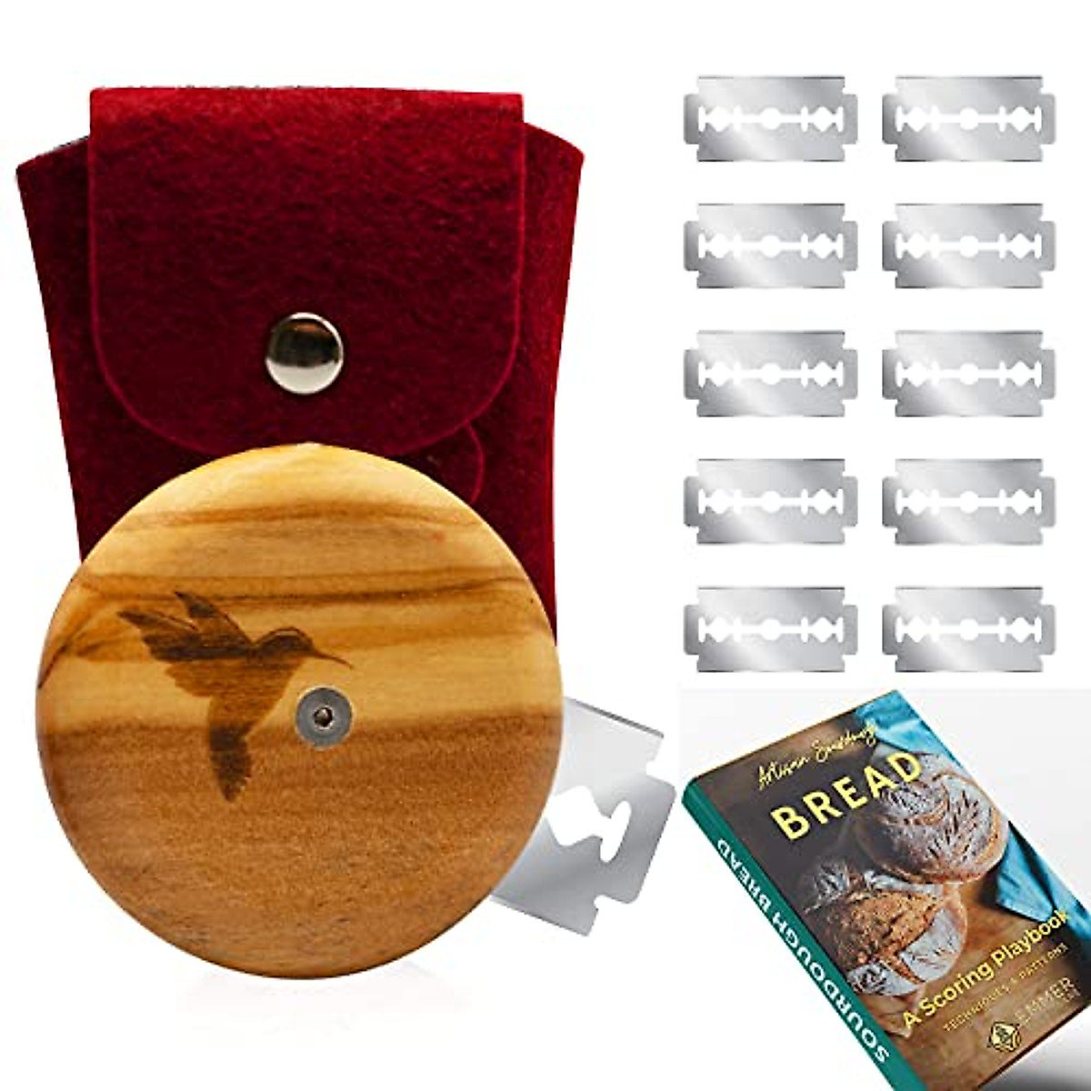 Ufo Bread Lame Scoring Tool - Bread Lame Cutter for Sourdough Bread Bakers Bread Razor Scorer Blade Banneton Cutter Scoring Knife Making Bakers Lame Handcrafted Lame with Ebook and 10 Razor Blades