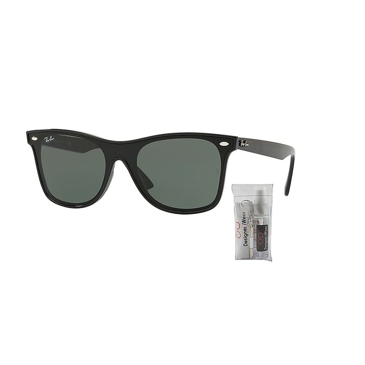 Ray-Ban RB4440N BLAZE CLUBMASTER 601/71 41M Black/Green, Black/Green, Size 41 mm