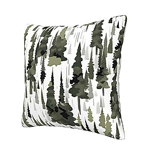 White Trees Camo Pattern Decorative Pillow Cover - Soft and Versatile Cushion Case for Home Décor and Car Seats