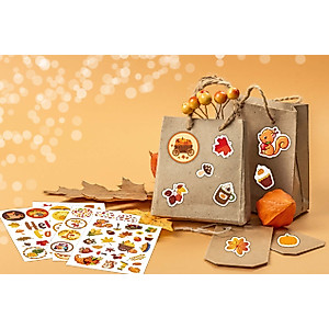 MISS FANTASY Fall Stickers Hello Fall Stickers for Kids Autumn Bulk Thanksgiving Pumpkin Stickers Maple Leaves Stickers for Cards/Envelopes/Gift Autumn Stickers for Fall Thanksgiving Party Supplies