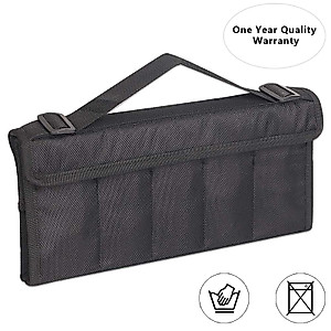 Pocket Knife Display Case, Pocket Knife Roll, Durable Folding Knife Storage Case, Small Knife Holder Carrier Organizer With 10 Slots, Heavy Duty Oxford Fabric, Magic Tape Closure (Black)