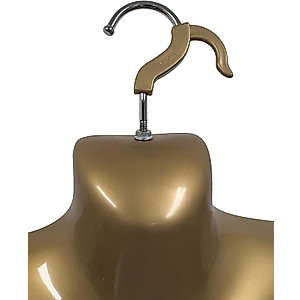 DisplayTown 2 Gold Female Mannequin Hip Long Body Torso Dress Forms & Hanging Hook, S-M Sizes