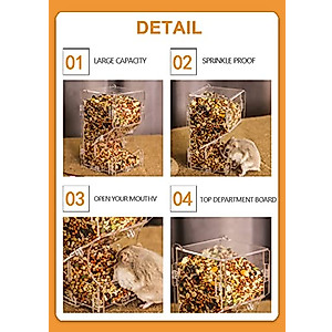 Lucky Interests 2 pcs Hamster Automatic Feeder, Hamster Food Dispenser with Bracket Small Assembled Fixed Animals Food Bowl for Dwarf Hamster Guinea Pig Chinchilla Gerbil Bird Ferret with 2 Spoon