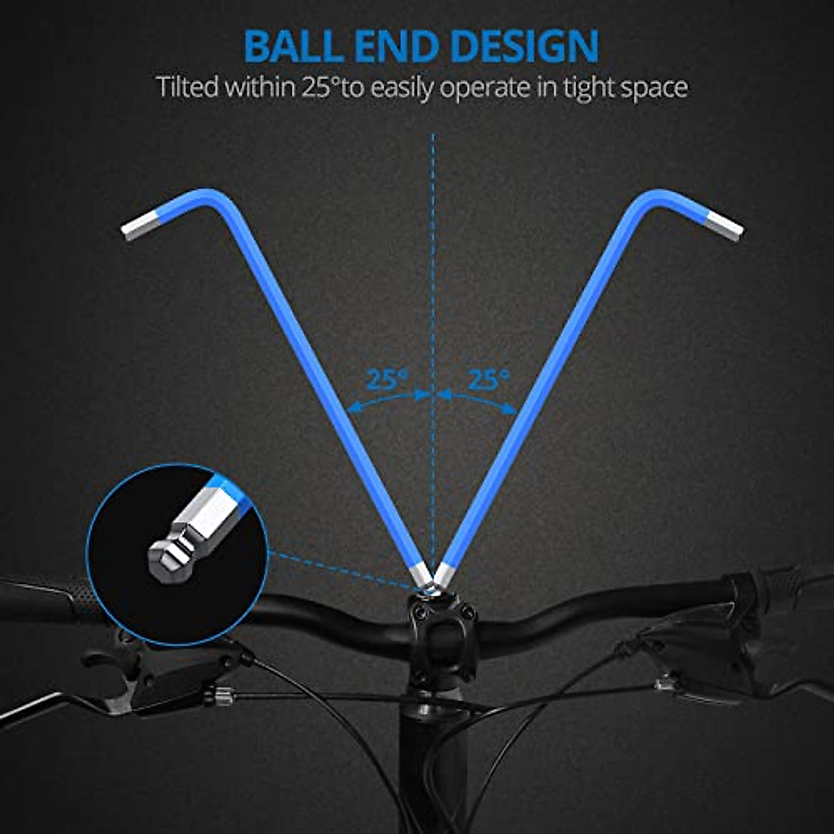 VORXEON 9PCS Allen Wrench Hex Key Set, Metric Long Ball End Allen Key Set L-key with Visible Coding for Bike Motorcycle Repair Furniture Assembly Household DIY (1.5mm-10mm)