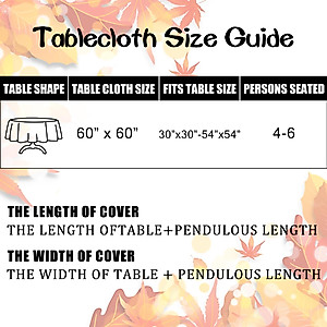 KORVITA Fall Round Tablecloth 60 Inch Thanksgiving Autumn Harvest Orange Wild Flowers Table Washable Microfiber Tablecloth Decorative Table Covers for Picnic Party