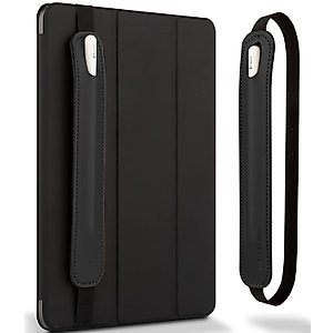 Goospery Pencil Holder Compatible with Apple Pencil (1st & 2nd Generation) Sling Sleeve PU Leather Pouch Case Pocket Accessories Elastic Band Fit iPad 8th 7th Mini 5th/Notebook/Tablets - Black