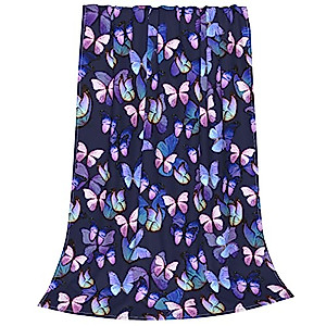 Nmbvcxz Butterfly Throw Blanket Cozy Flannel Fleece Blanket Air Conditioning Blanket for Living Rooms Sofa 50"x40"