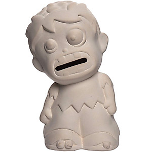 Baker Ross AX278 Zombie Ceramic Coin Banks - Box of 2, Coin Money Saving Activities for Kids. Great for Arts and Crafts Sessions