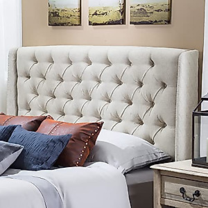 Christopher Knight Home Lidia Tufted Fabric Headboard, Queen / Full, Beige