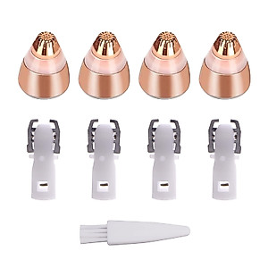 4 Pack Flawless Replacement Head, Facial Hair Removal Tool for Women Smooth Finishing, With Cleaning Brush(Rose Gold)