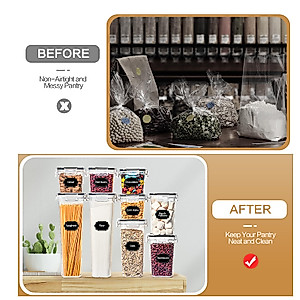 Skroam 32 PCS Airtight Food Storage Containers with Lids, Kitchen and Pantry Organizers and Storage, BPA Free, Plastic Food Storage Canisters for Flour, Sugar, and Cereal, Labels & Marker