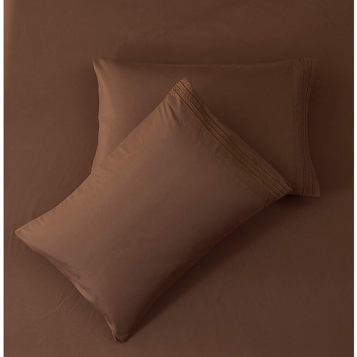 SONORO KATE Bed Sheet Set Super Soft Microfiber 1800 Thread Count Luxury Egyptian Sheets 18-Inch Deep Pocket Wrinkle-4 Piece(Full XL Brown)