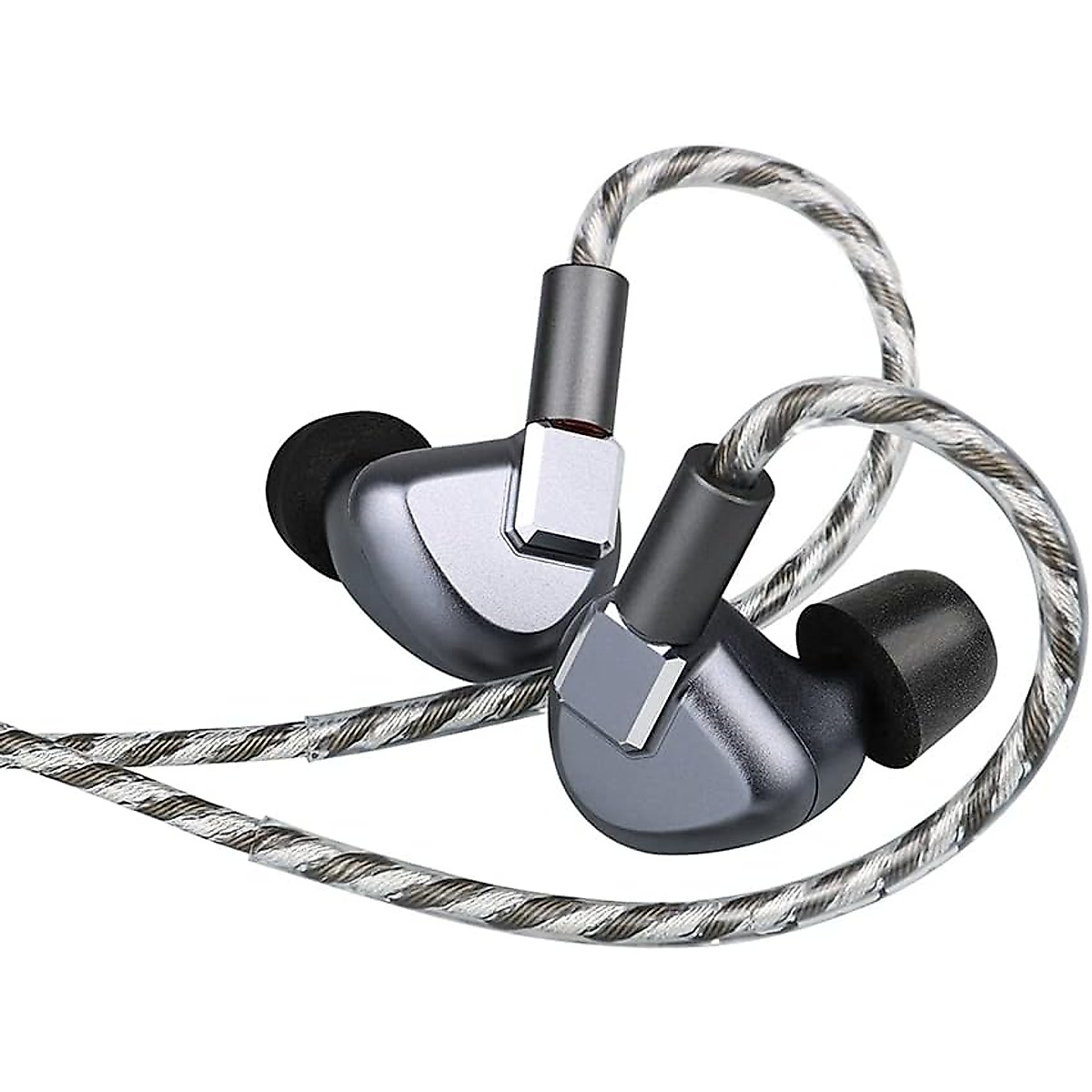 LETSHUOER S12 in-Ear Earphone 14.8mm Planar Magnetic Driver IEMs HiFi Headphone with Silver Plated Monocrystalline Copper Cable 3.5mm Headphones Jack (Grey)