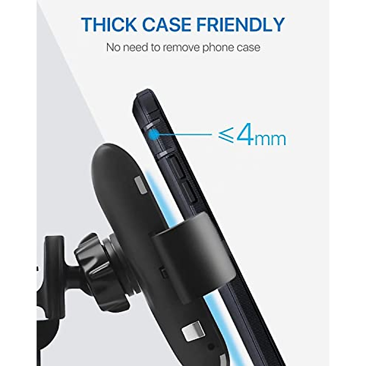 MANKIW Wireless Car Charger Automatic Clamping 10W Qi Fast Charging Car Charger Mount Compatible with iPhone 15 14 13 12 11 pro max Plus/Xs MAX/XS/XR/X/8/8p Samsung S10/S10+/S9/S9+/S8/S8+