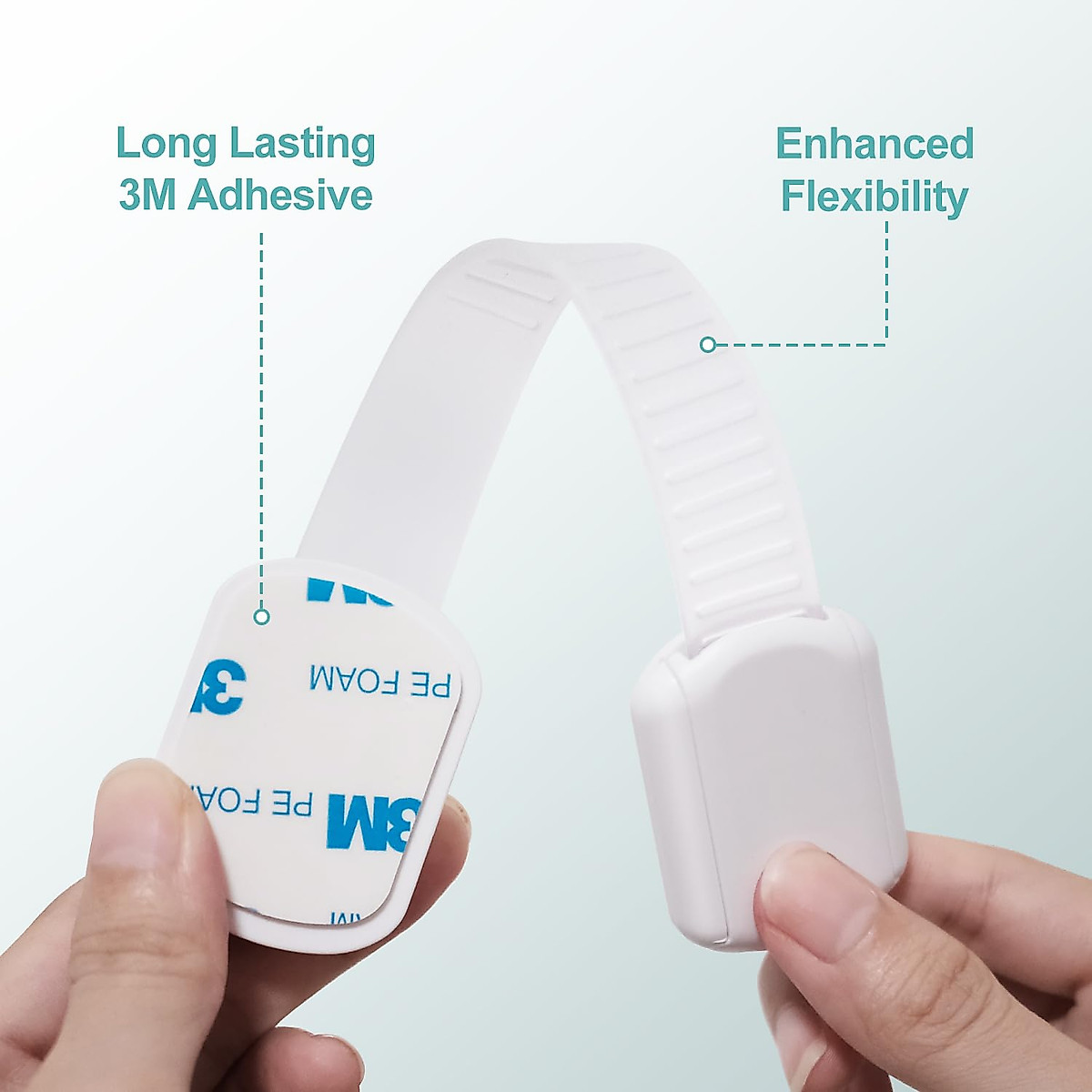 RENAISSANT 6 Pack-Child Safety Locks Baby Proof Cabinet Lock Adjustable Childproof Latches No Drilling Kids Proofing Safety Strap Latches for Cupboard, Drawer, Oven, Fridge, Toilet Seats