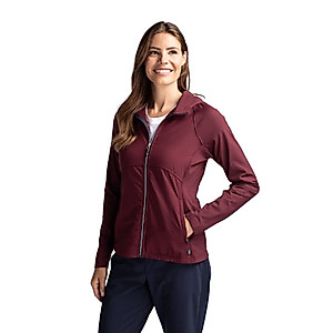 Cutter & Buck Adapt Eco Knit Hybrid Recycled Womens Full Zip Jacket, College Purple