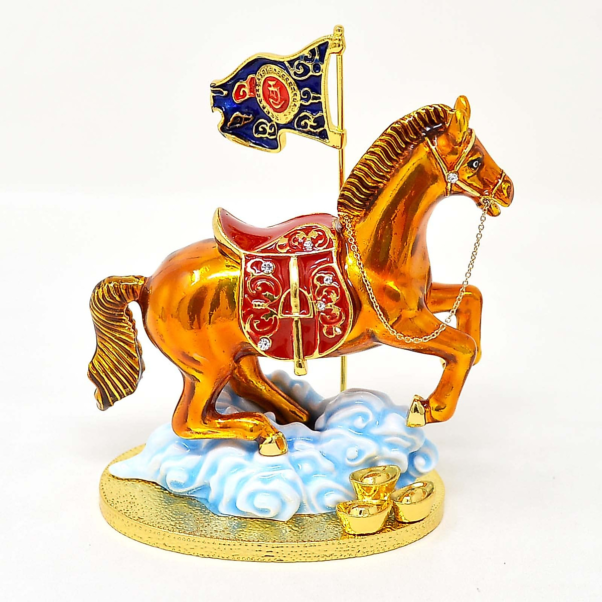 fengshuisale 2022 Sky Horse with Flag of Success Desk Ornaments Decoration for Home Office W4938