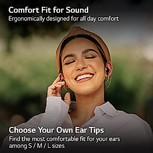 LG TONE Free True Wireless Bluetooth FP9 - Active Noise Cancelling Earbuds with UVnano Charging Case, Black