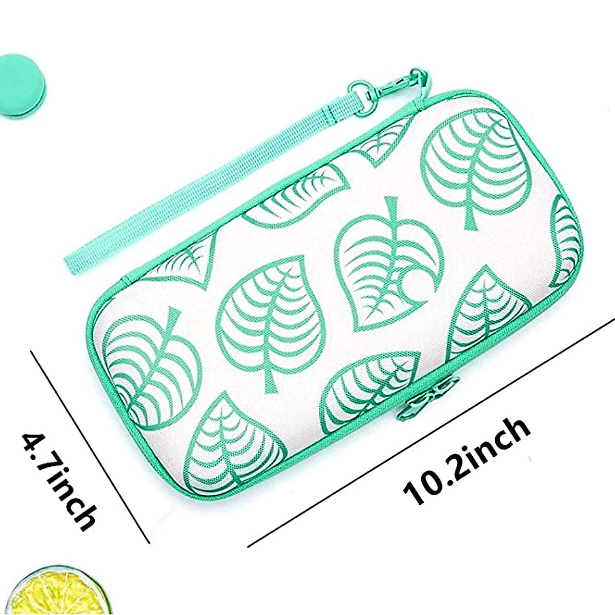 Carry Case for Nintendo Switch, Shockproof Hard Shell Protective Cover Portable Travel Bag, New Leaf Crossing Carrying Case for Nintendo Switch with 10 Game Card Slots and Inner Pocket