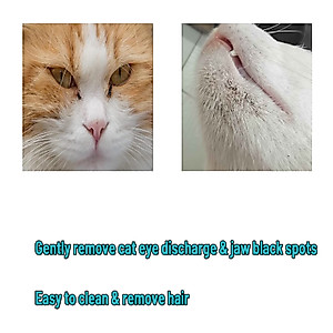 Emmeliestella Cat Head Brush, Cat acne Cleaner, Silicone bristles, not hurt the facial skin, Gently remove cat eye discharge & jaw black spots, Easy to handle & clean & remove hair, 2PCS