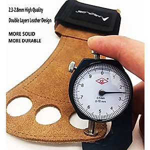 AEOLOS Leather Gymnastics Hand Grips-Great for Gymnastics,Pull up,Weight Lifting,Kettlebells and Cross Training (Brown(2 Layers Leather), Medium)