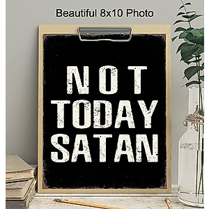 Inspirational Spiritual Religious Wall Art & Decor - Christian Catholic Gifts for Men, Husband, Him - Motivational Poster Picture Print Sign - God Wall Decor - Office, Man Cave, Church