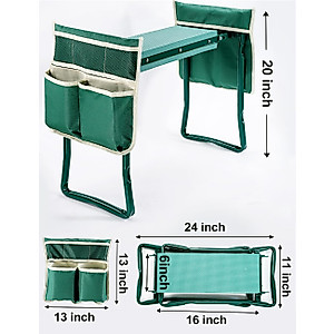 Garden Kneeler and Seat, Garden Stool, Gardening Bench with 2 Tool Pouches EVA Foam Pad for Kneeling and Sitting to Prevent Knee & Back Pain, Gardening Gift for Women, Grandparents, Seniors, Mom & Dad