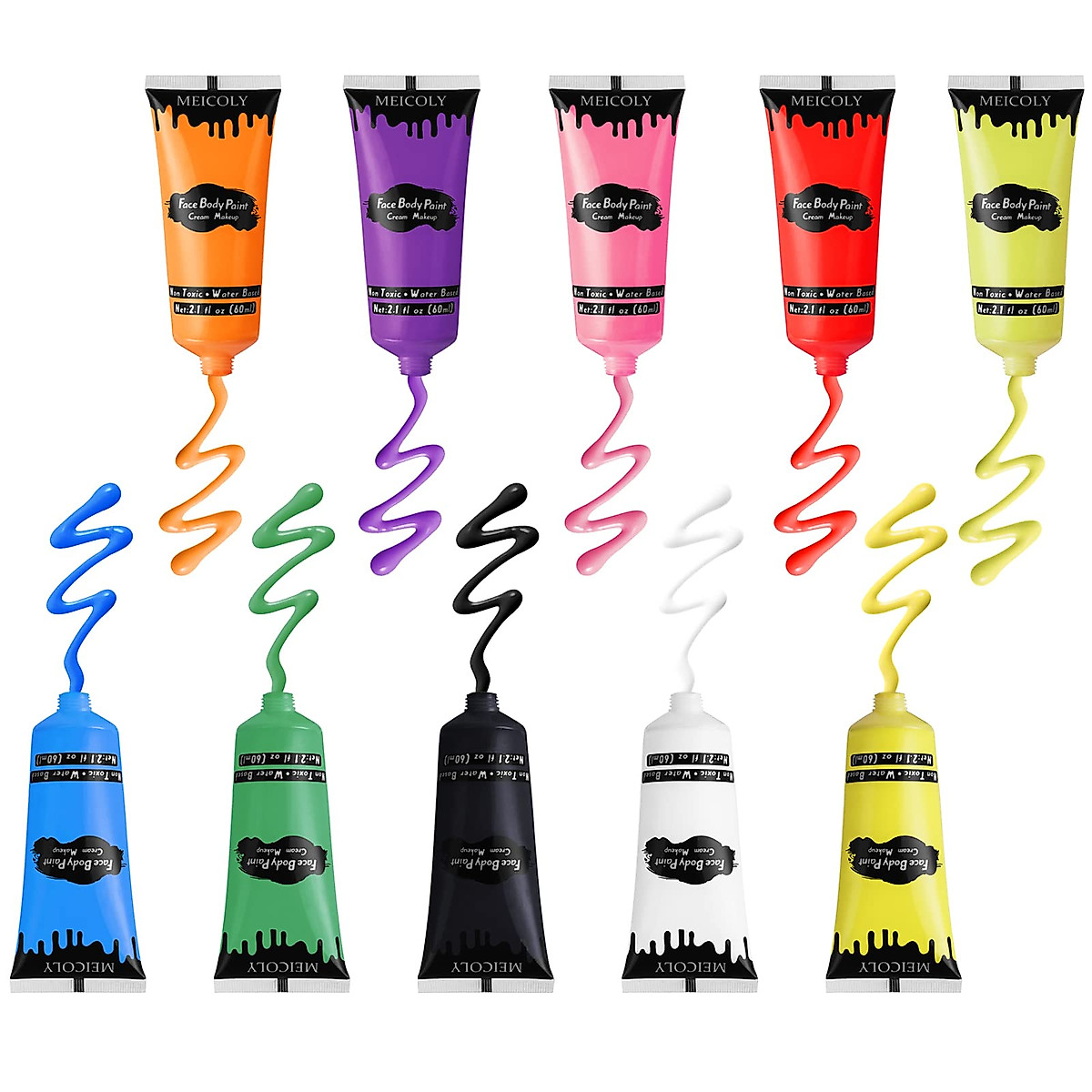 MEICOLY Devil Red Face Body Paint,2.37Oz Large Tube Water Based Washable Face Paint for Halloween Makeup,Cream Full Body Paint for Adults and Kids,Face Painting for Clown Joker Demon Vampire Spiderman