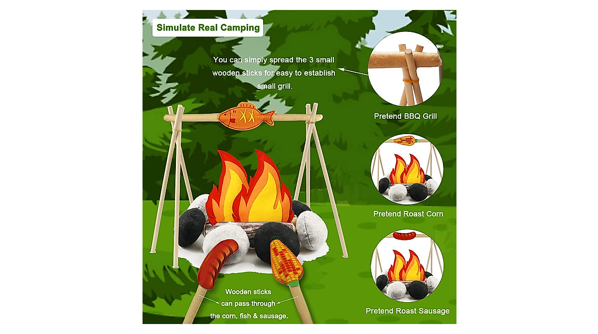 45 PCS Campfire Toy Set for Kids - Fun Pretend Play