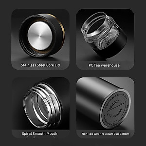 Tea Infuser Bottle - Coffee thermos - Smart Sports Water Bottle with LED Temperature Display,Double Wall Vacuum Insulated Water Bottle - Travel Tea Mug with Stainless Steel Filter (Blue)