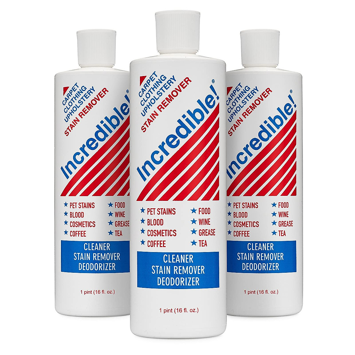 Stain Remover For Clothes, Laundry, Carpets, Mattress & Upholstery, 16.oz (Pack of 3)