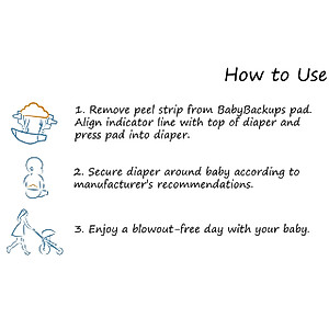 BabyBackups Diaper Extender Pads, Prevent Diaper Blowouts, 25 Pack