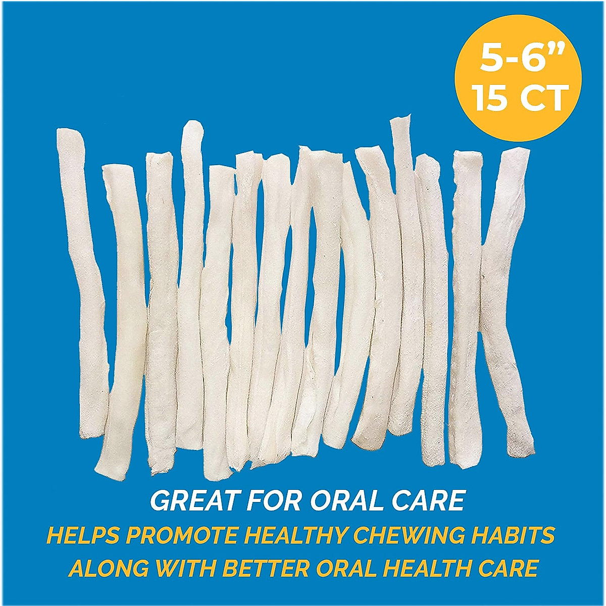 123 Treats Rawhide Skinny Rolls – 5-6" (15 Count) All Natural Dog Roll Treats, Long-Lasting Rawhide Dog Chews, Premium Dog Treats for Healthy Meal | Ideal Sticks for Dogs