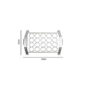 Everdure Grilling Oyster Rack: Brushed Stainless Steel, Easy Grip Handles, Fits 20 Oysters, Premium BBQ Tray for Grilling Appetizers, Shrimp, Scallops, Mushrooms, Peppers, and More, Silver