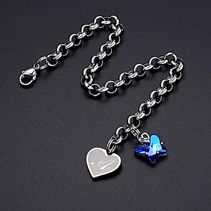 IEFWELL Girls' Charm Bracelets - Butterfly & Heart Initial C Bracelets for Teenage Girls' Gifts