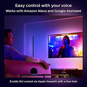 Philips Hue Gradient Signe Table Lamp, Works with Amazon Alexa, Apple Homekit and Google Assistant, Bluetooth Compatible, Flowing Multicolor Effect, Black