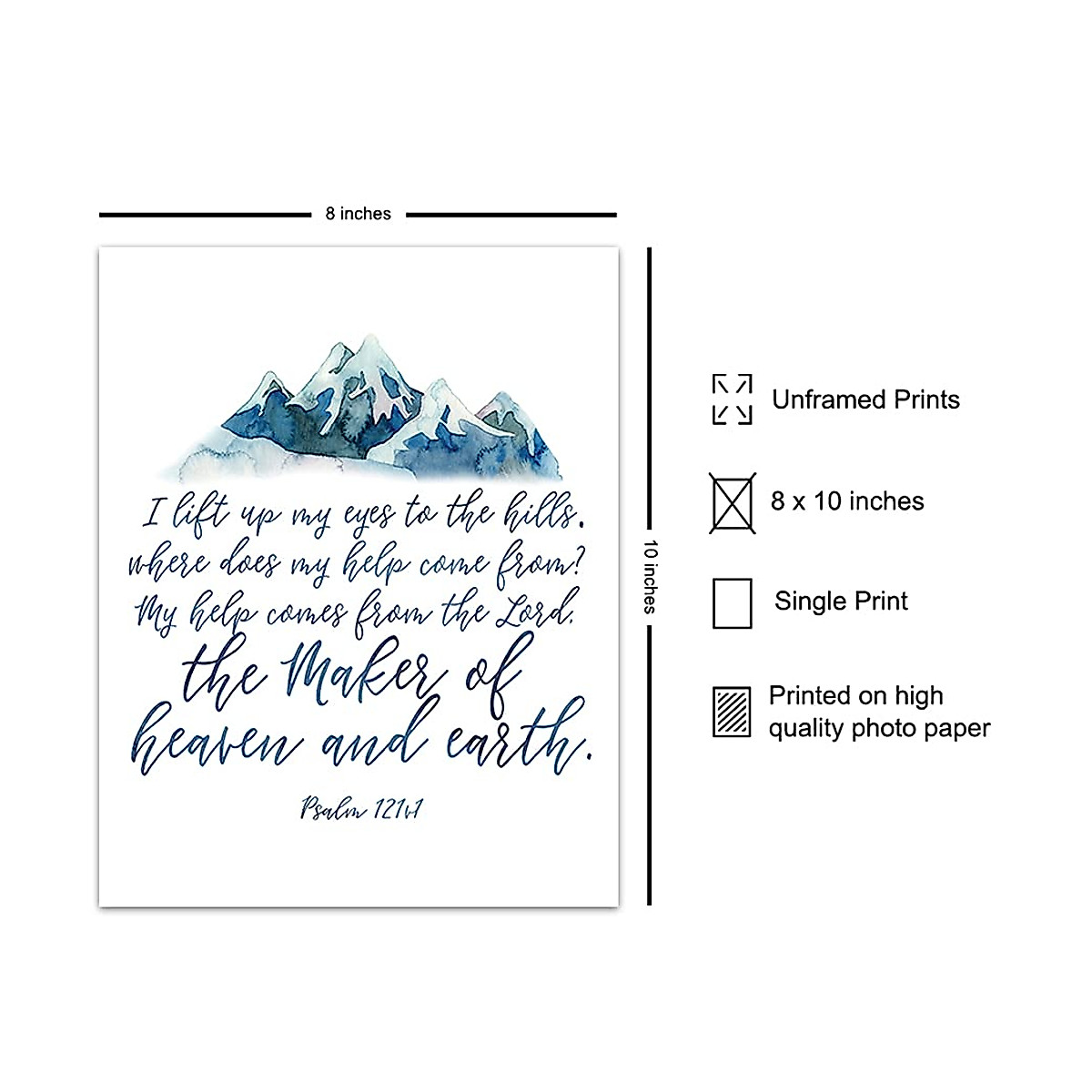 Religious Wall Decor - Inspirational Christian Gifts for Men - Psalms Bible Verse Wall Decor - Scripture Wall Art - Spiritual Gifts for Men - Faith Wall Decor - God Wall Art - Christian Wall Decor