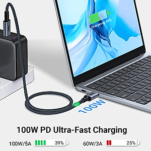 AHGEIIY Thunderbolt 4 Cable 3.3 ft, USB 4 Thunderbolt Cable Supports 8K Display / 40Gbps Data Transfer / 100W Charging USB C to USB C Cable, for Type-C MacBooks iPad Pro Hub Docking Steam Deck etc..