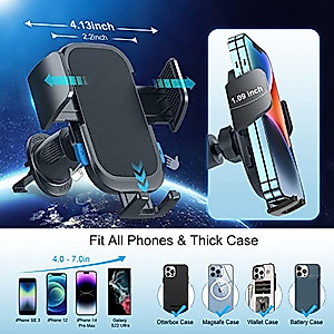 Car Vent Phone Mount, [Upgraded Steel Hook] Car Phone Holder Mount, Stable Air Vent Clip Cell Phone Holder for Car, Universal Car Cradle Compatible with iPhone 14/13/12 Pro Max/Samsung S22 All Phones