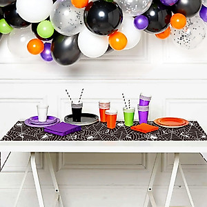 Halloween Table Runner Spider Web Table Runner Black Halloween Table Decorations Halloween Kitchen Decor Spiderweb Table Runner for Seasonal Holidays, Scary Movie Nights Decorations- 13x72 Inch