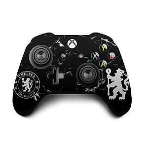 Head Case Designs Officially Licensed Chelsea Football Club Black Marble Mixed Logo Vinyl Sticker Gaming Skin Case Cover Compatible With Xbox One X Console and Controller Bundle