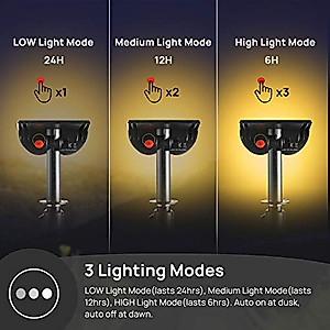 Consciot Solar Spot Lights Outdoor, 16 LEDs IP67 Waterproof Solar Outdoor Lights, Auto On/Off Solar Landscape Spotlights, 2-in-1 Adjustable Wall Lights for Garden Yard Pathway, 2 Pack (Warm White)