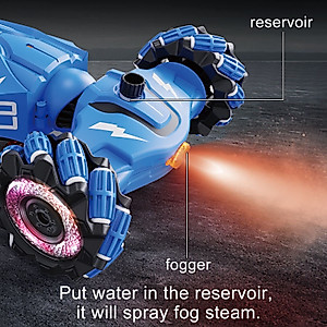 LOOZIX Upgraded Hand Gesture Sensing RC Stunt Car with Lights Music, Spray Drift Hand Gesture RC Car 360° Spins All Terrains Hand Controlled Car Toys for 6 7 8 9 10 Year Old Boys