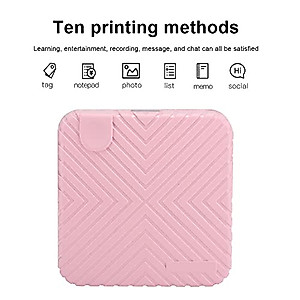Gaeirt Sticker Printer, Mini Portable Wireless Bluetooth Thermal Printer, 203dpi 58mm Photo Printing Portable Pocket Printer Smartphone Photo Printer(Pink)