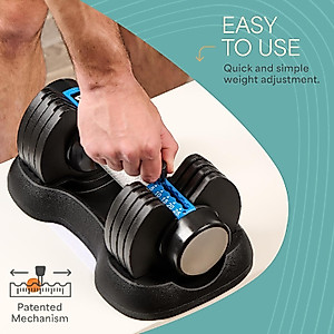 LifePro Adjustable Dumbbell Set – 5-25 lb Dumbbells Set of 2, Quick Change Rotating Hand Weights for Women//Men at Home Gym Weight System - 5-25 Pound, Ideal for Home Strength Training