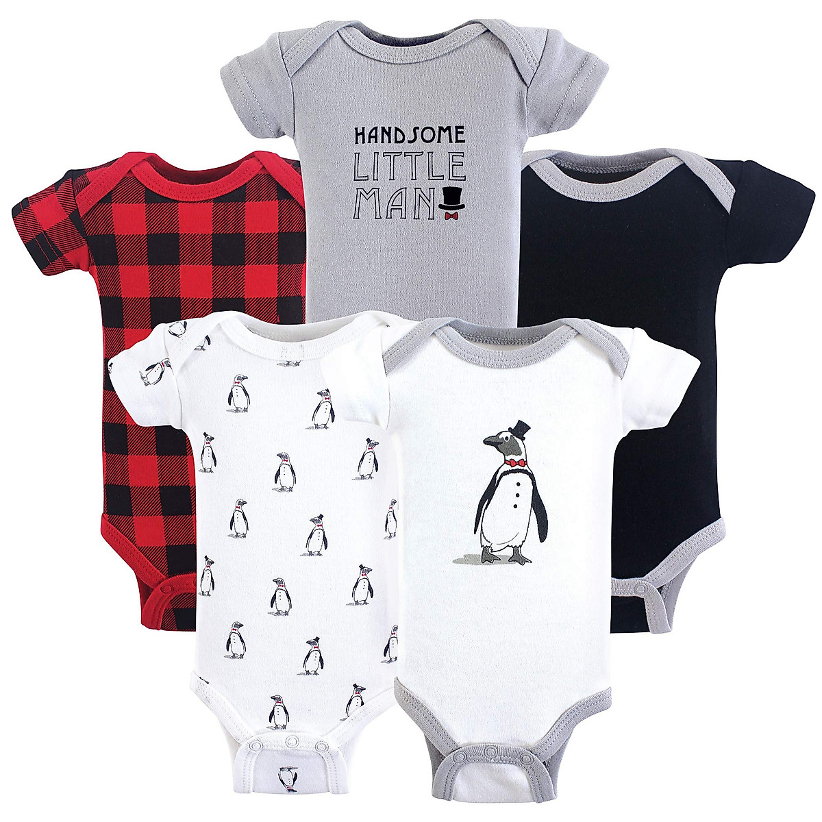 Hudson Baby baby boys Cotton Preemie Bodysuits Bodysuit, Penguin Short-sleeve, Preemie US