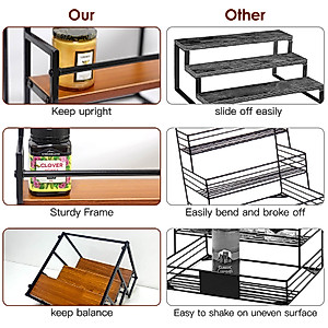 AIEWEV Coffee Syrup Rack Organizer with 3-Tier 12 Bottle Storage - Coffee Bar Holder Shelves with 3 Hooks - Liquor Cabinet Stand for Kitchen Coffee Station on Countertop