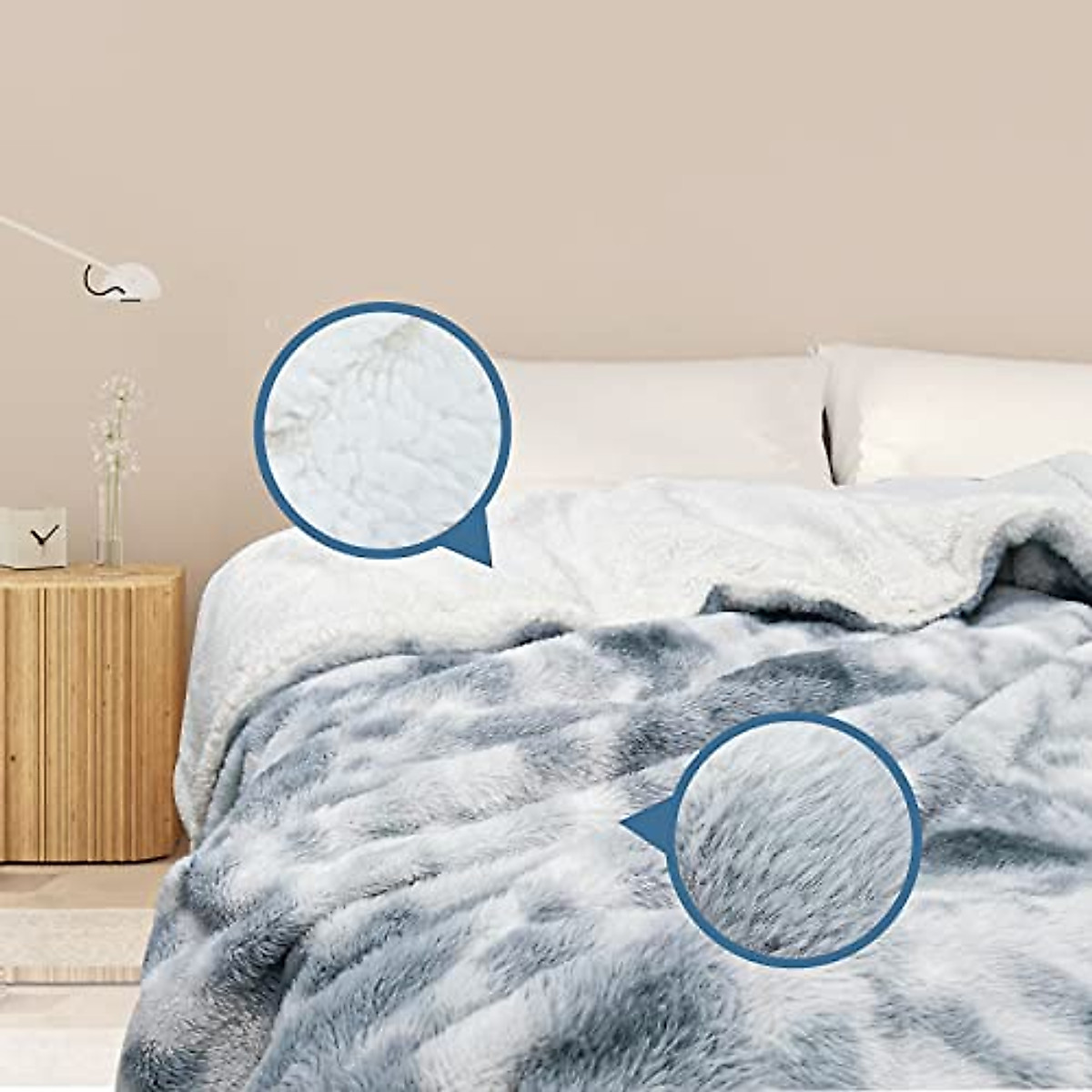 GOQO TOMO Heated Weighted Blanket, with Premium Glass Beads 60" x 80" Electric Heating Blanket 2 in1 Blanket with 12 Heating Levels for Adults Home Use Gradient Gray-H6080