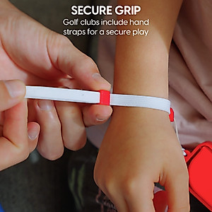 TALK WORKS Golf Clubs for Nintendo Switch Joy-Con Controllers, 2 Pack - Switch Games Accessories Joy Con Controller Grip Holder for Mario Golf - Lightweight, Adjustable Straps - Mario Red/Luigi Green