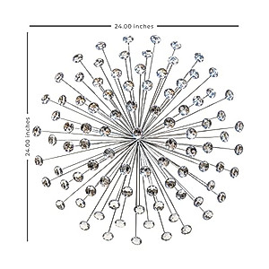 Stratton Home Decor SHD0192 Acrylic Burst Wall Decor, 24", Silver, 24.00 W X 5.00 D X 24.00 H